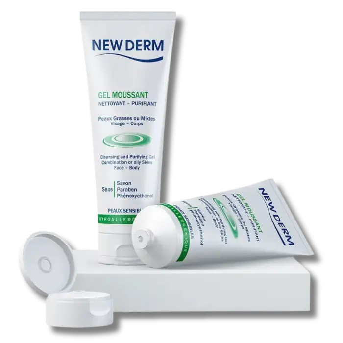 Newderm Gel Moussant | Gel Nettoyant Peau Sensible 250ml - Casablanca